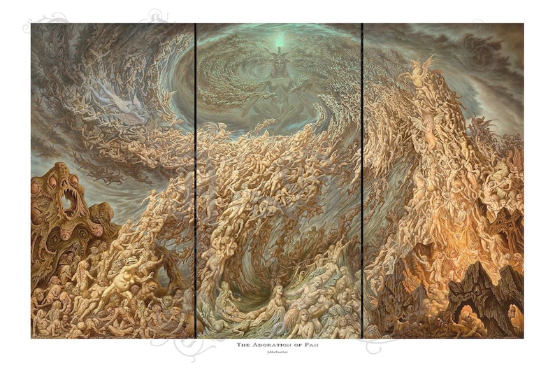 The Adoration of Pan, Triptych, by Johfra Bosschart, Surrealism ...