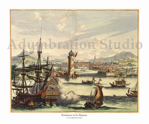 Panorama of La Habana Havana Cuba 17th Century Depiction of | Etsy