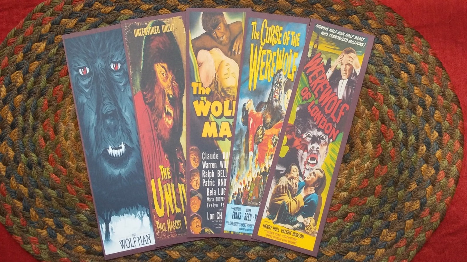 Wolf Man 5 Bookmark Set Wolfman Werewolf of London Curse - Etsy