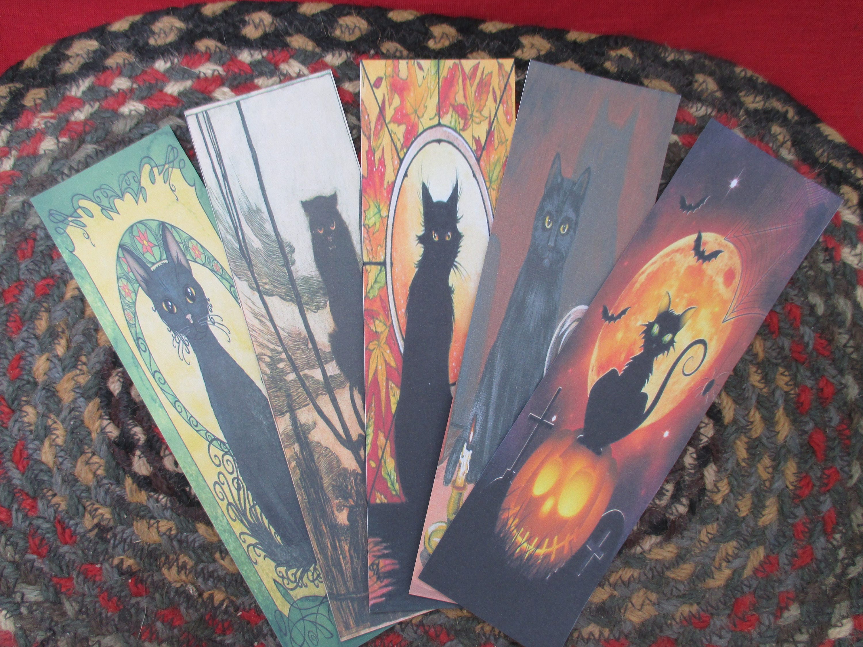 Black Cat Bookmark Set Cats Gift for Book Lover Spooky - Etsy