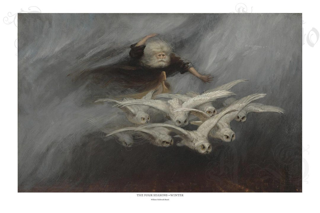 The Four Seasons, Winter, by William Holbrook Beard, Flock of Owls ...