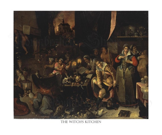 The Witches' Kitchen Frans Francken II Witchcraft Black - Etsy
