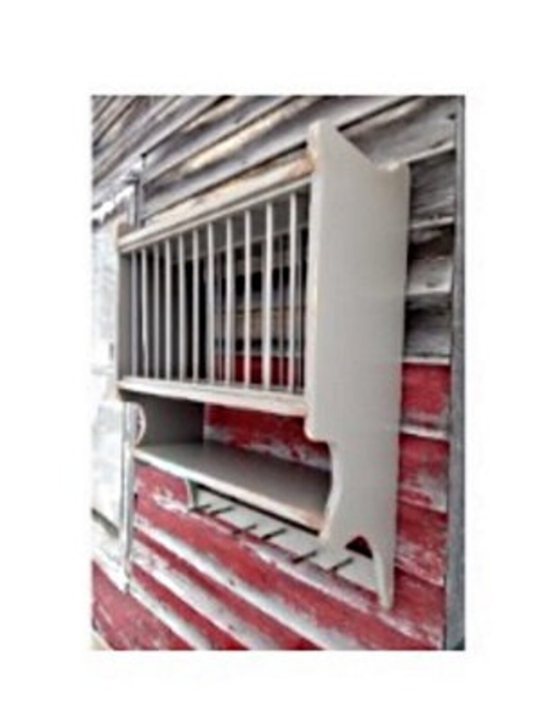 Farmhouse Plate Rack With Hand Turned Primitive Pegs, Hanging Plate ...