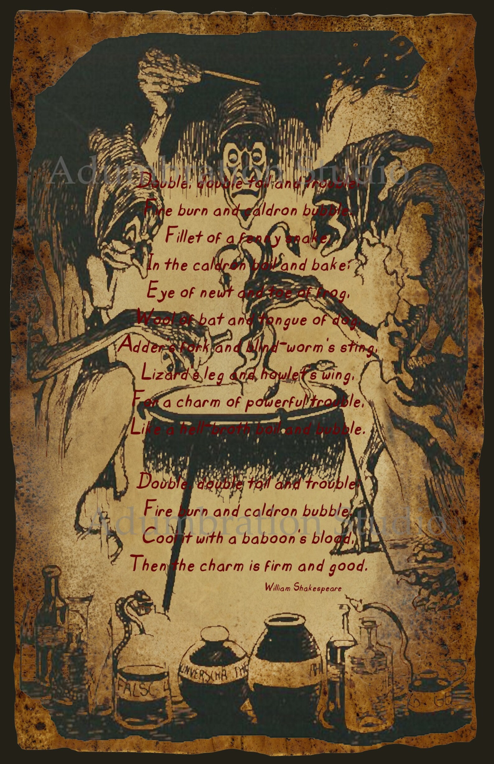 Double, Double Toil and Trouble, William Shakespeare, Macbeth, Vintage ...