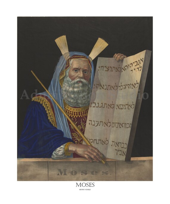 Moses by Henry Schile Moshe Rabbenu Mount Sinai Victorian - Etsy