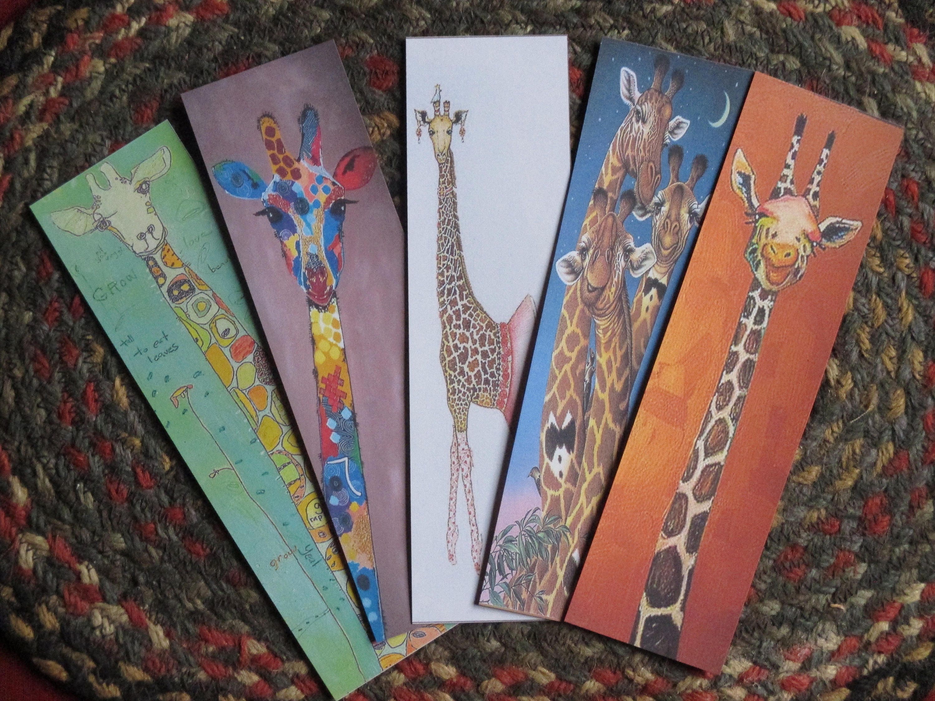Whimsical Giraffe 5 Bookmark Set Animal Lovers Gift Set | Etsy
