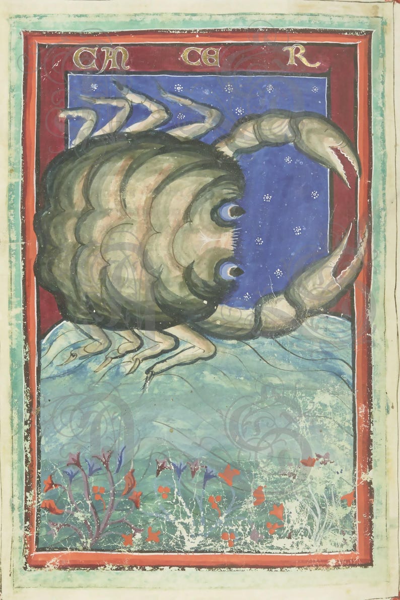 The 12 Zodiac Signs of Liber Astrologiae Folio 1 or Gift Set of 12 ...