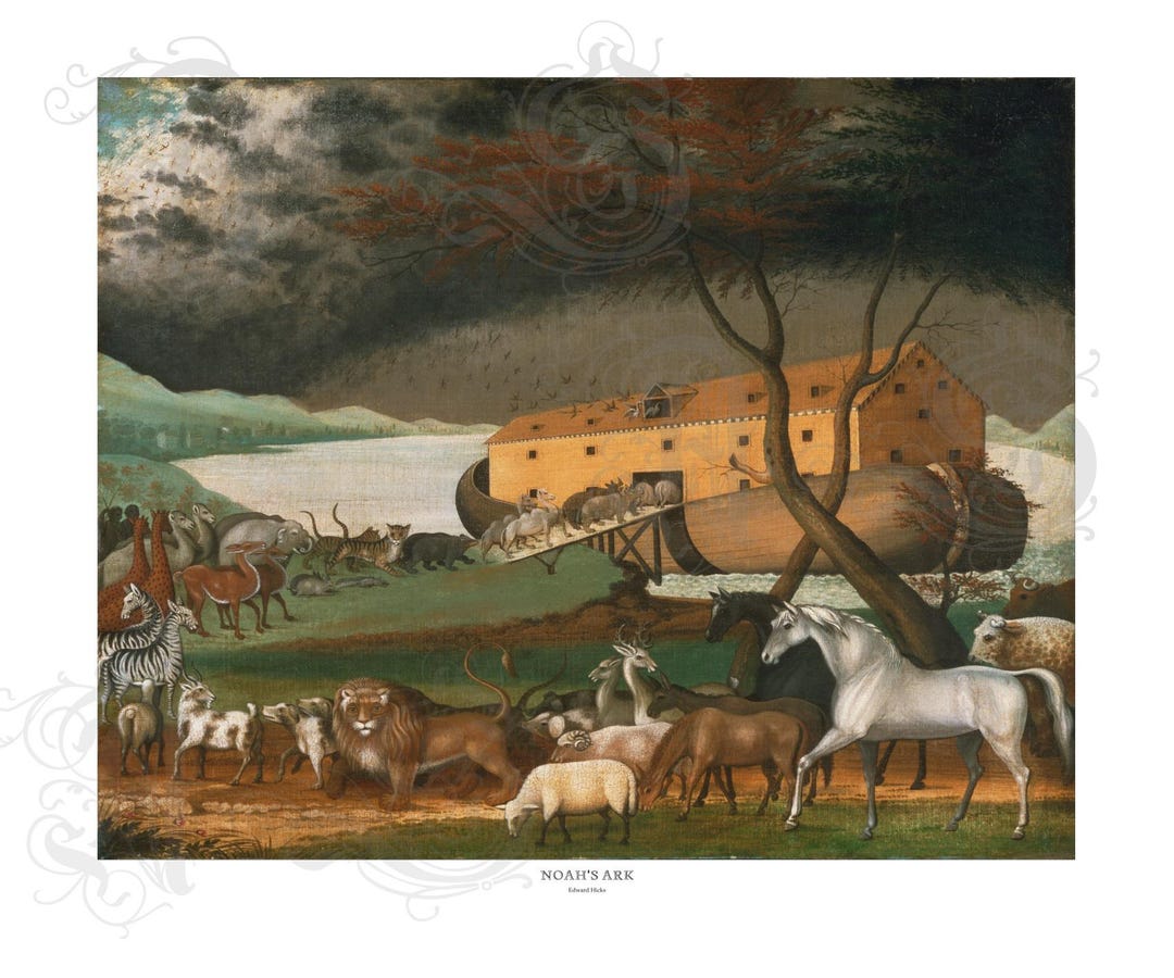 Noah's Ark, by Edward Hicks, American Folk Art, the Great Flood, Book ...