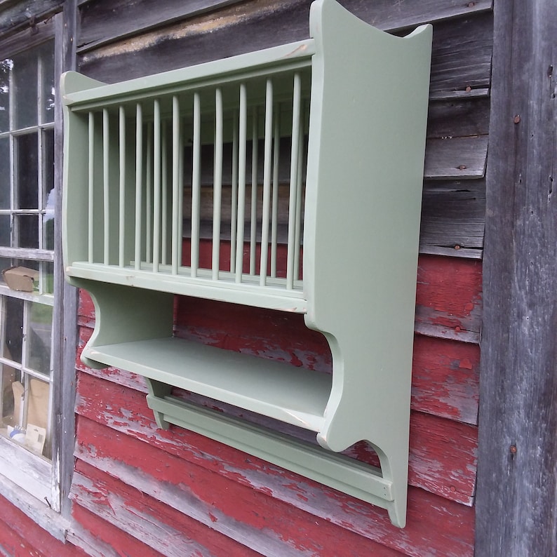 Farmhouse Plate Rack With Primitive Towel Rung Hanging Plate - Etsy