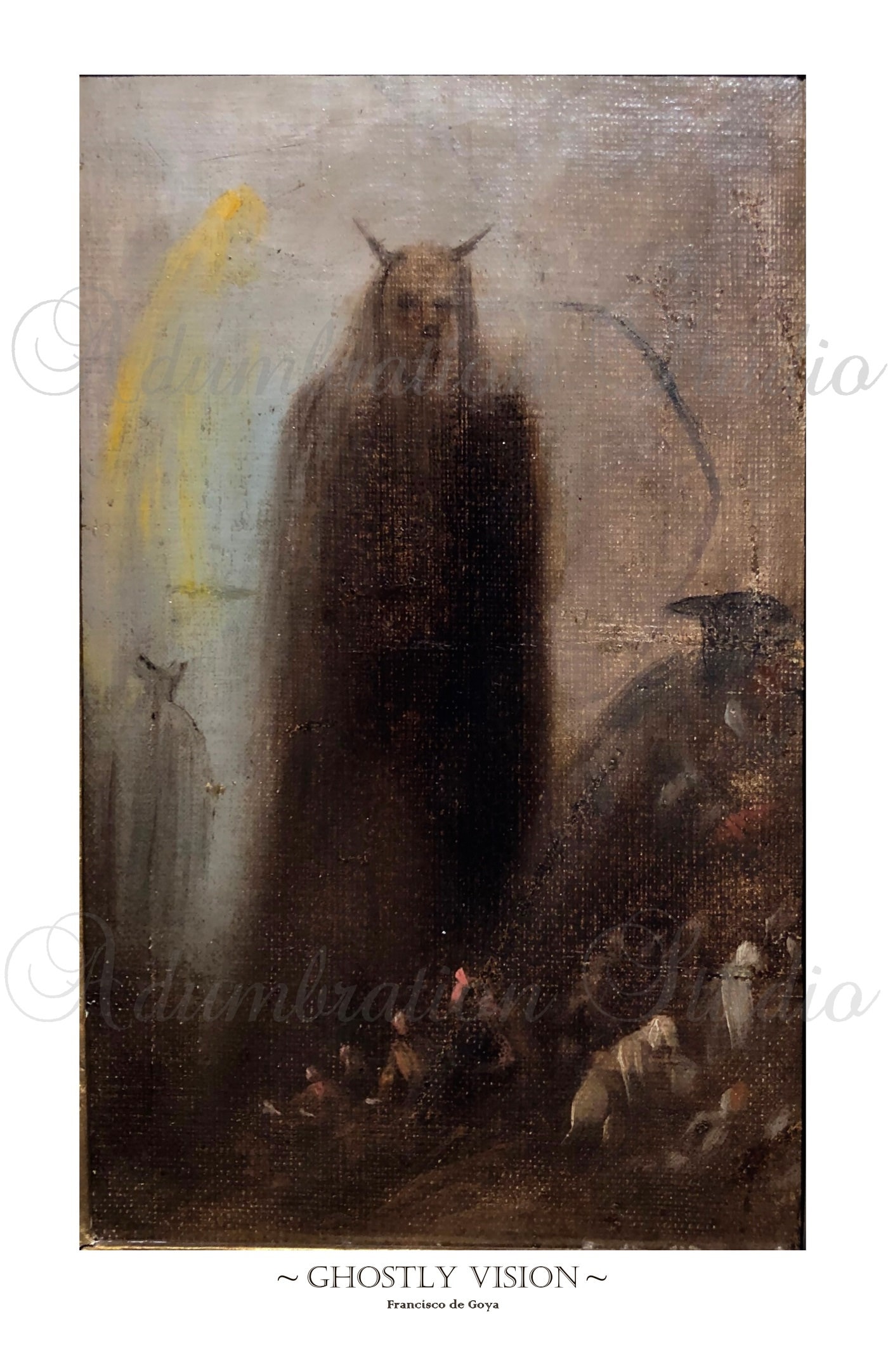 A Ghostly Vision Francisco De Goya Horned Reaper Shrouded - Etsy Denmark