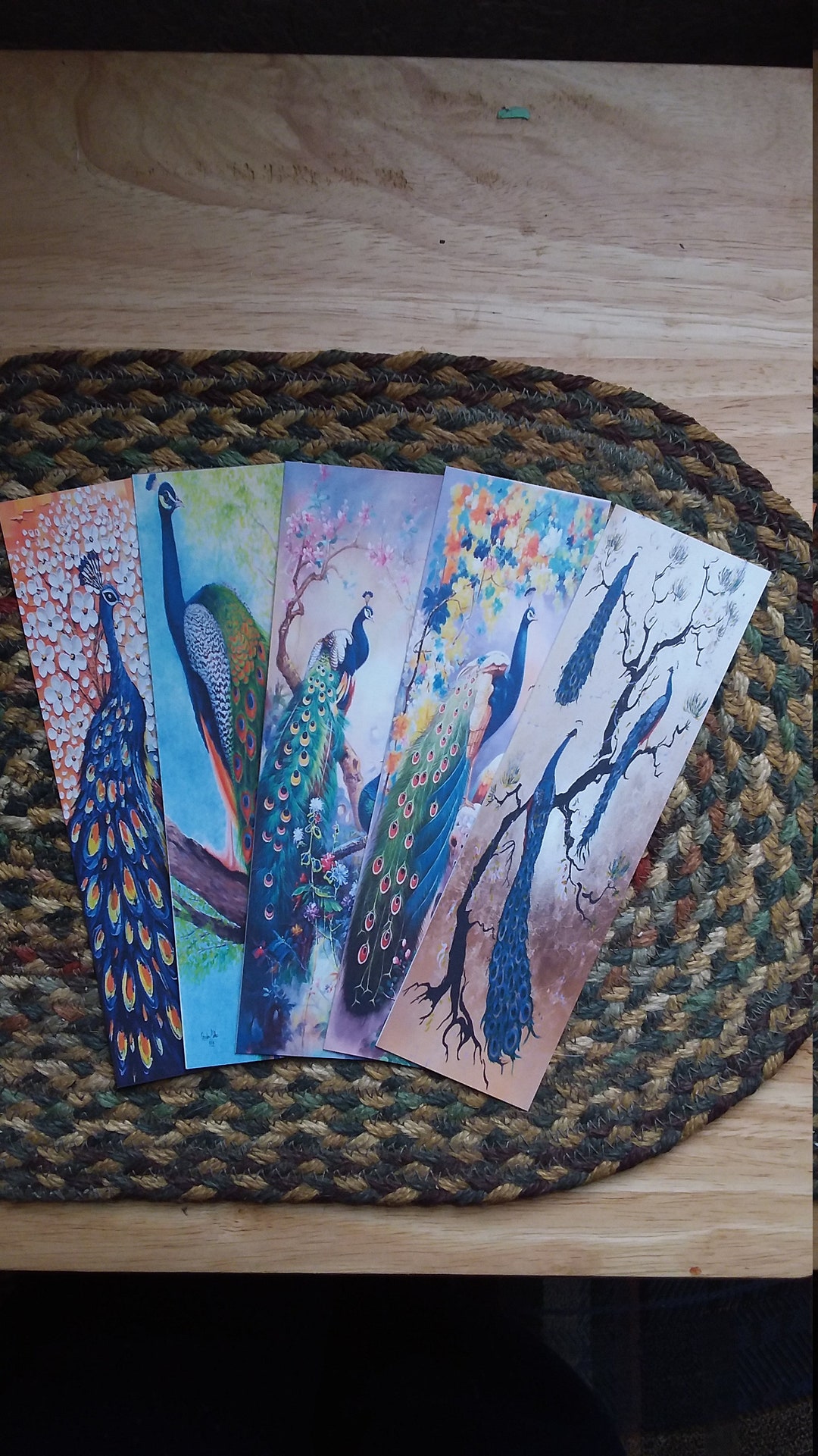 Glorious Peacocks 5 Bookmark Set, Bird Lovers Gift Set, Book Lovers ...