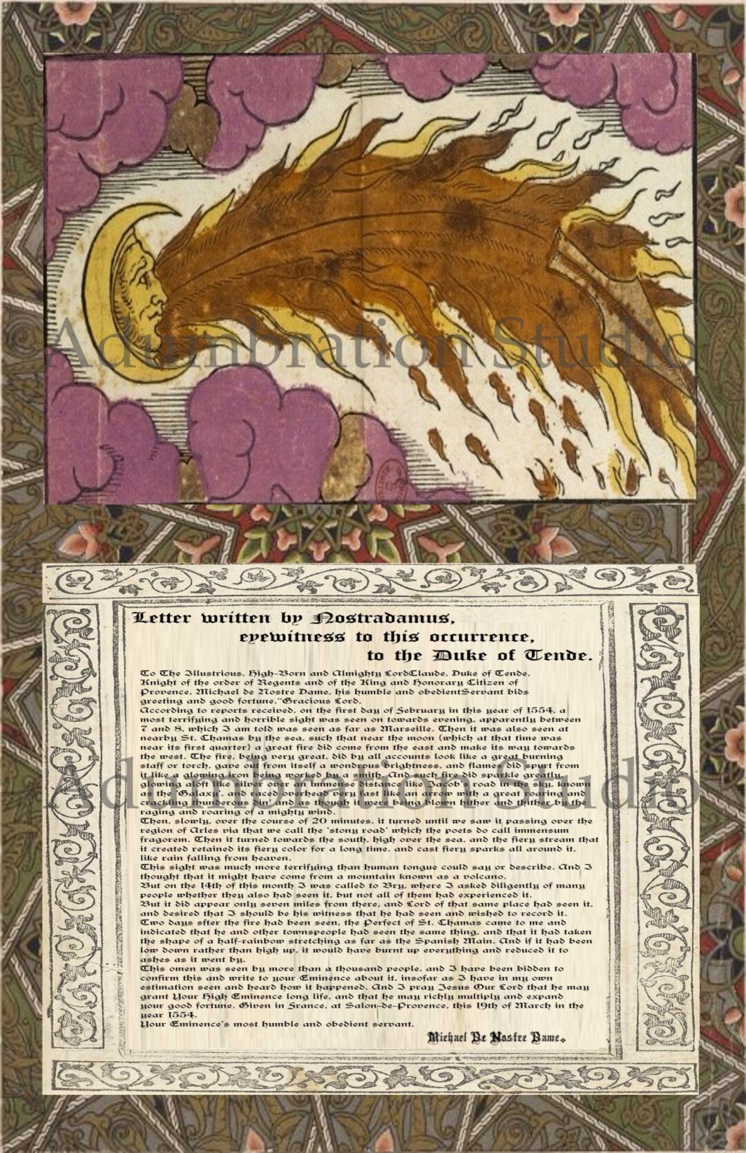 Celestial Phenomenon in Salon-de-provence Vignette Print Ca. - Etsy