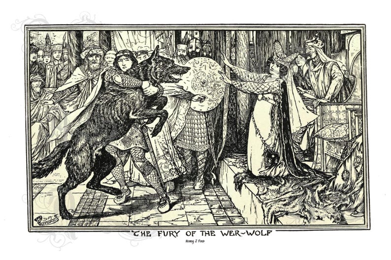 The Fury of the Werewolf, by Henry J Ford, the Red Romance Book, 1905 ...