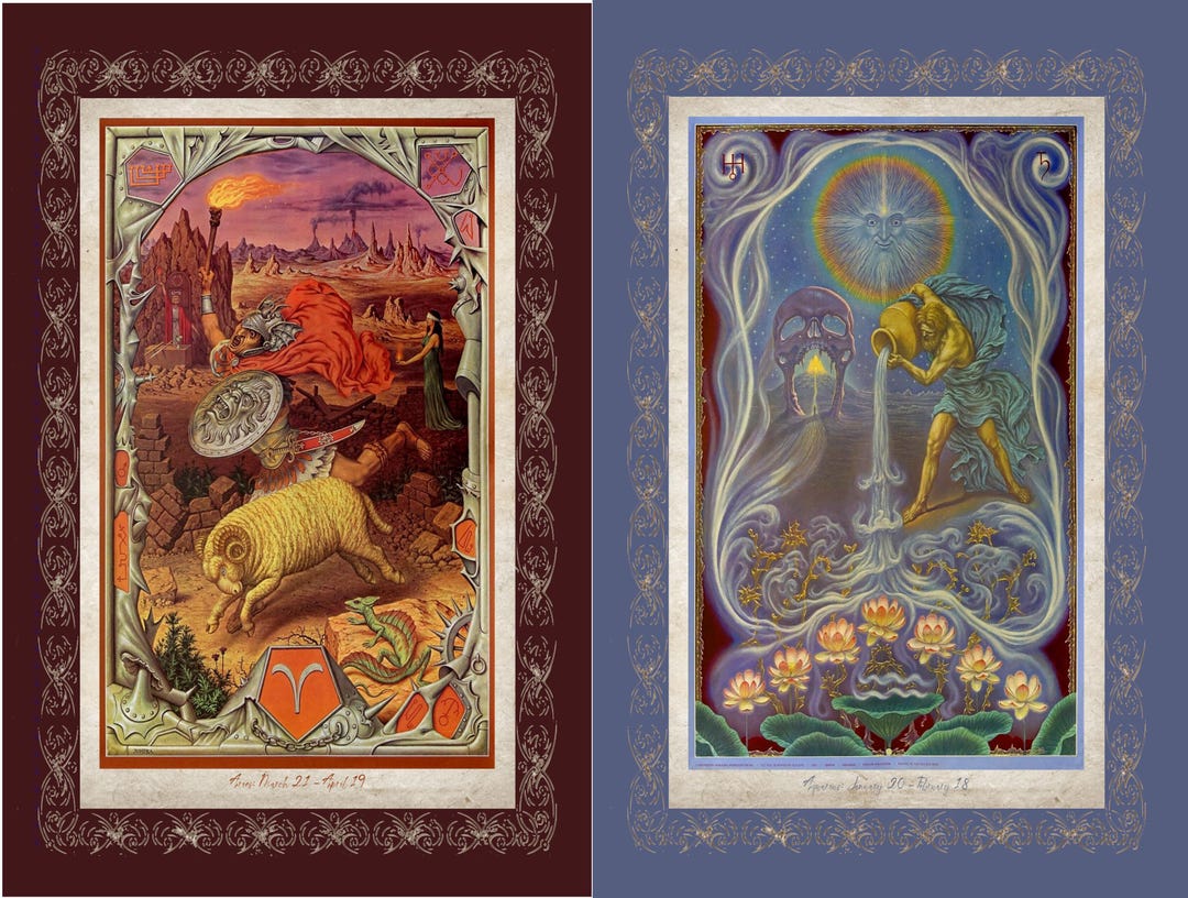 Johfra Bosschart Zodiac Journal Hardcover & Bookmark, 7"x10," 200 Pages ...