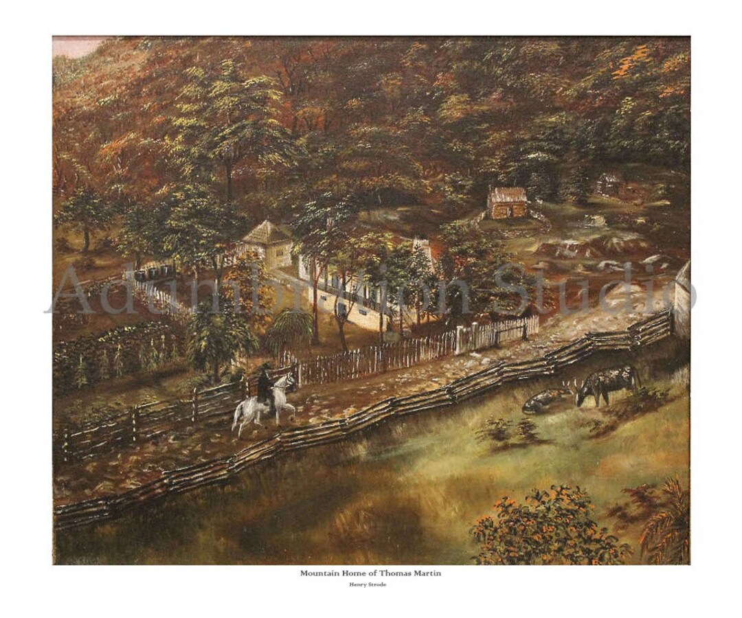 Mountain Home of Thomas Martin by Henry Strode, Ready to Frame, Monte ...