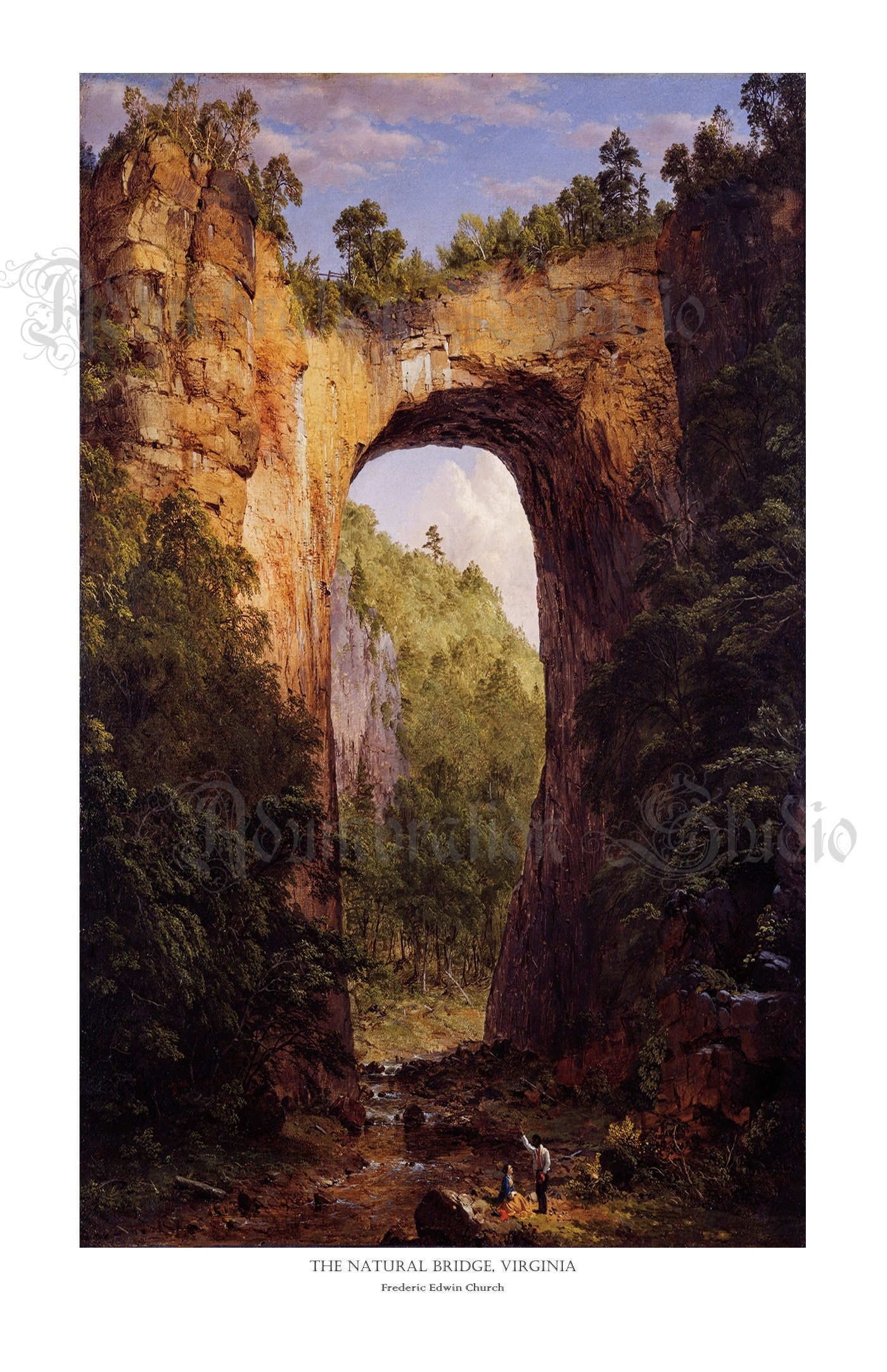 The Natural Bridge Virginia by Frederic Edwin Church Circa | Etsy