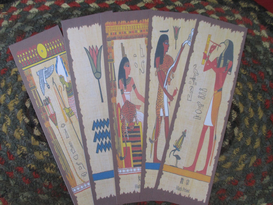 Egyptian Bookmark Set Ancient Egyptian Priestess Priest - Etsy