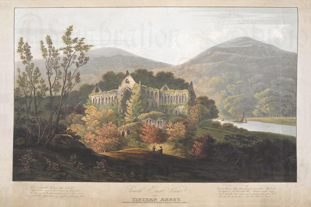 South East View of Tintern Abbey, Frederick Calvert, Gothic Ruins ...