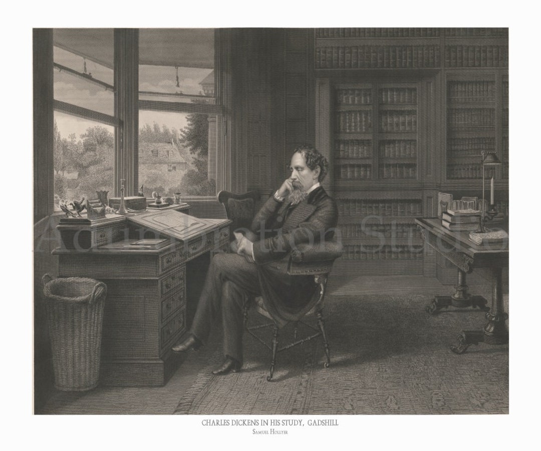 Charles Dickens in His Study at Gadshill, Famous Author, Christmas ...