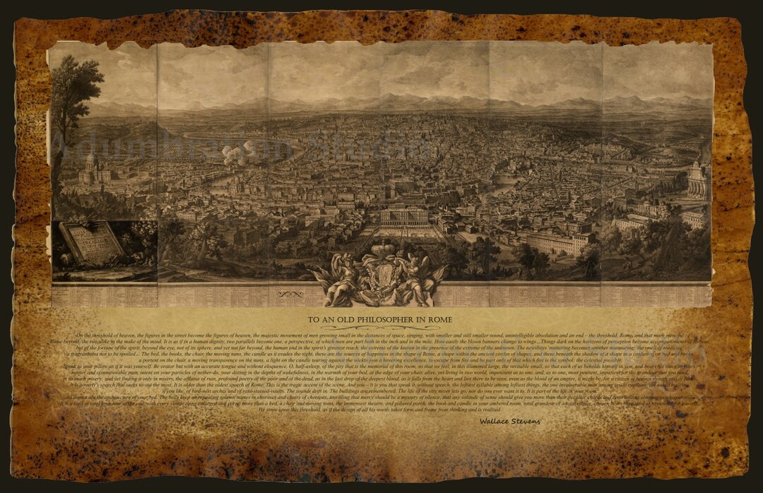 To an Old Philosopher in Rome Vignette Print, Wallace Stevens Poem ...