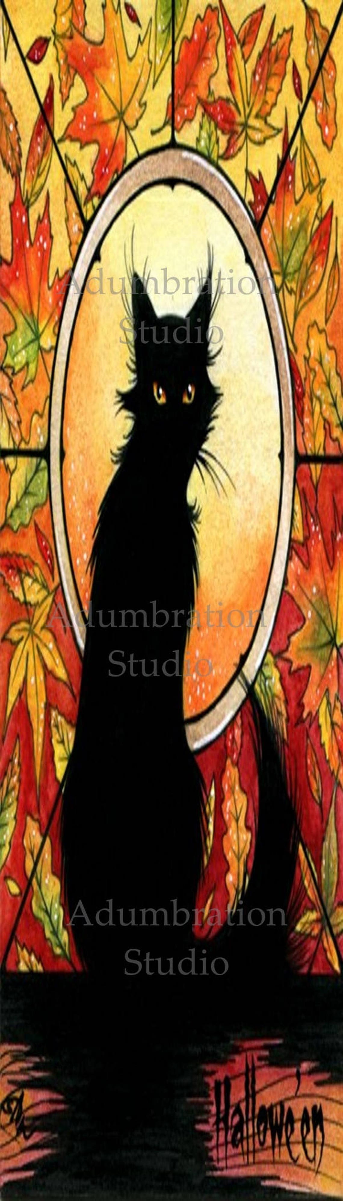 Black Cat Bookmarks Set Bookmark Printable Halloween | Etsy