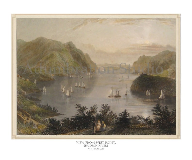 View From West Point hudson River W. H. Bartlett Ready - Etsy
