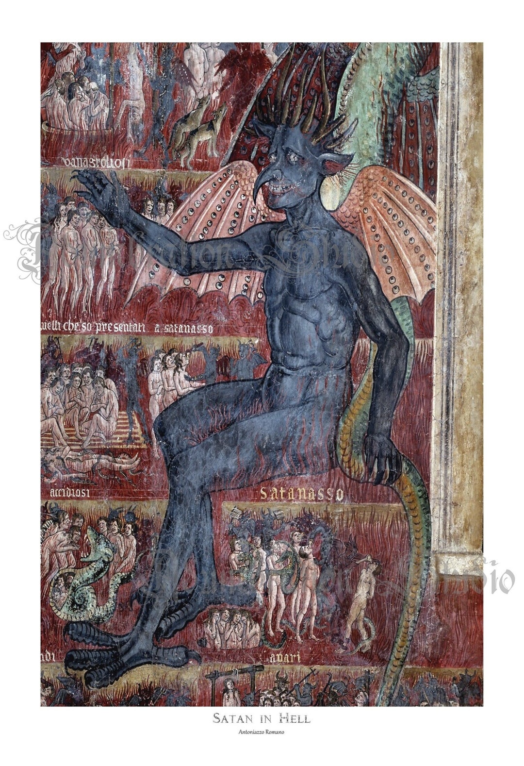 Satan in Hell, Antoniazzo Romano, Renaissance Painting, the Devil, Lucifer, Archival Set - Etsy