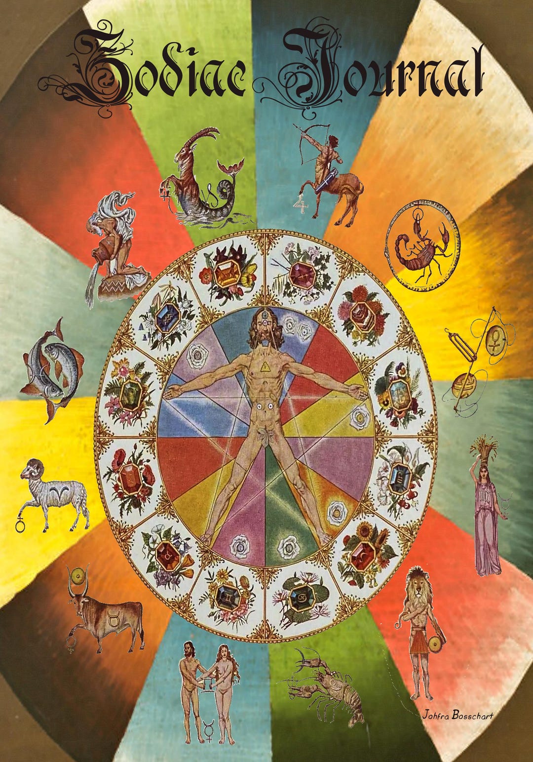 Deluxe Johfra Bosschart Zodiac Hardcover Journal & Bookmark, 7"x10 ...