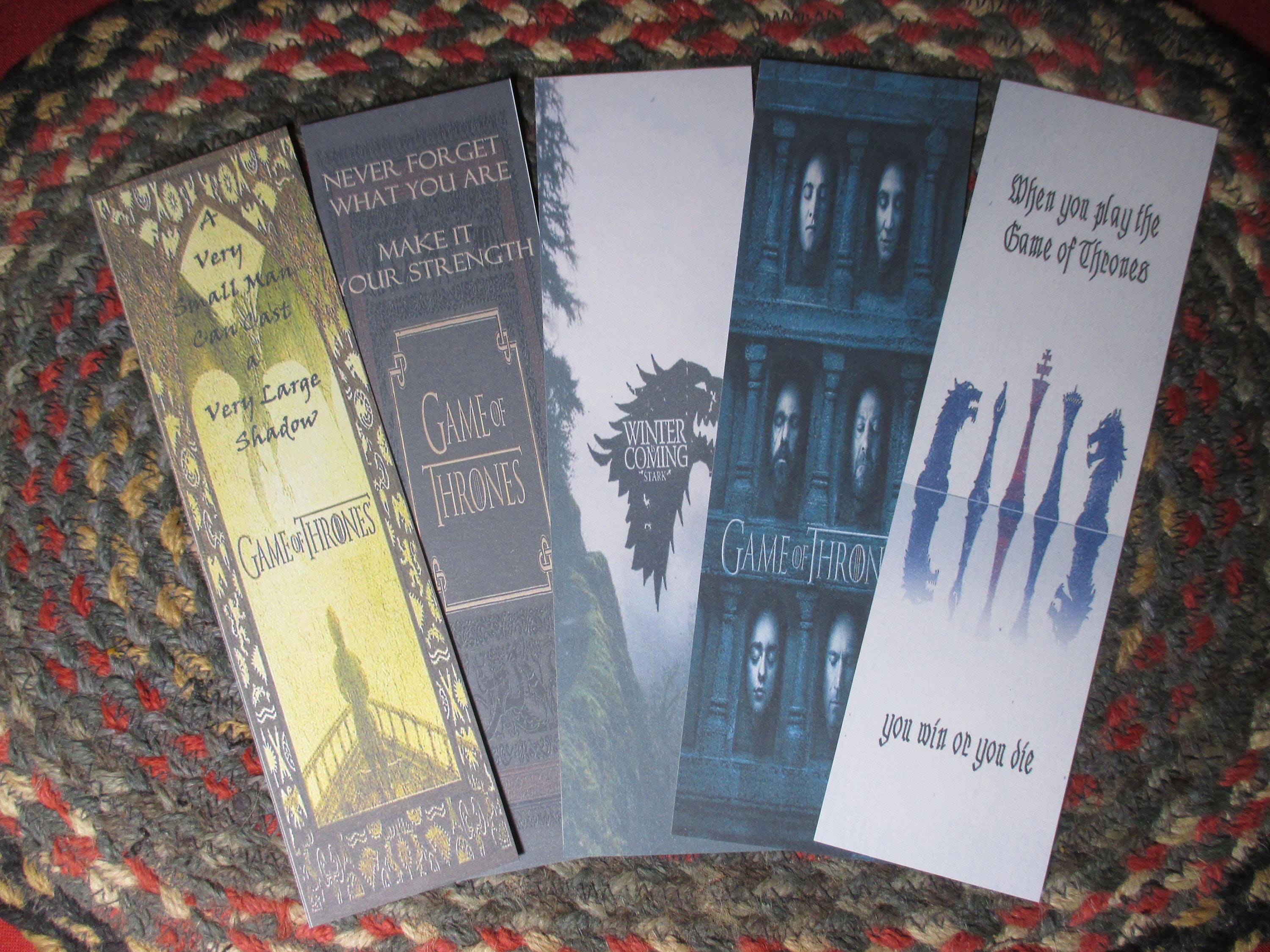 Game of Thrones 5 Bookmark Set Free Shipping Book Lovers - Etsy