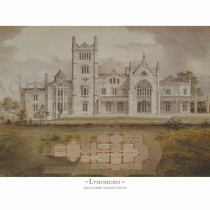 Lyndhurst on the Hudson River, Castles on the Hudson Print Series, A. J ...