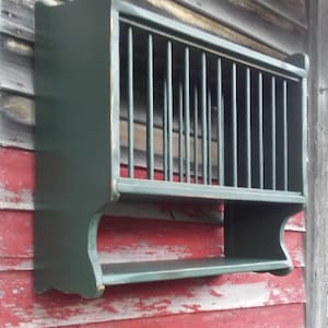 Hanging Plate Rack, Compact 25"w Farmhouse Plate Rack, Holds 12 Plates ...