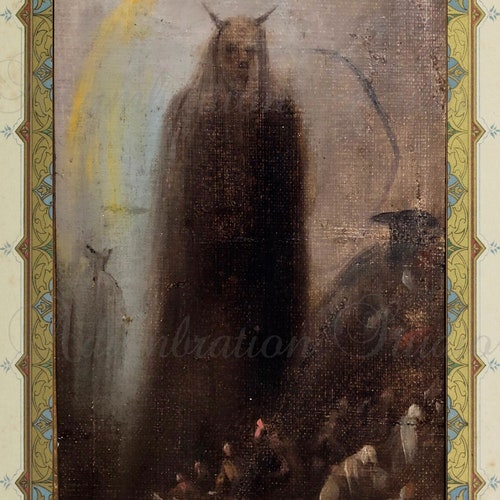 A Ghostly Vision Francisco De Goya Horned Reaper Shrouded - Etsy