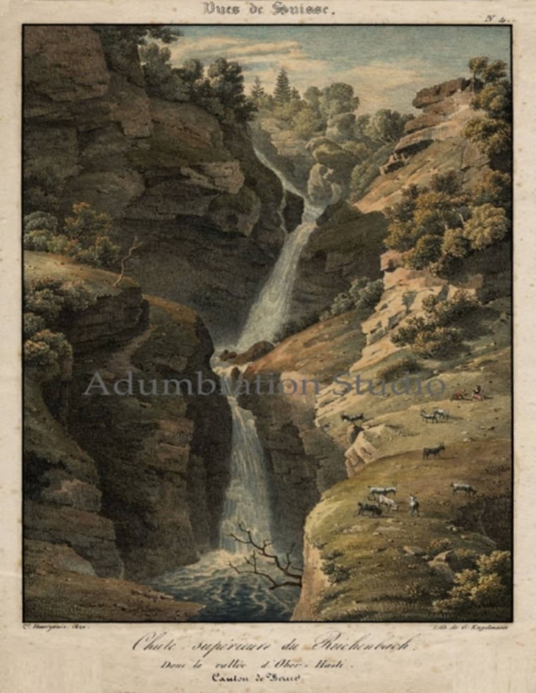 Reichenbach Falls Print, Sherlock Holmes, Obscure 19th Century ...