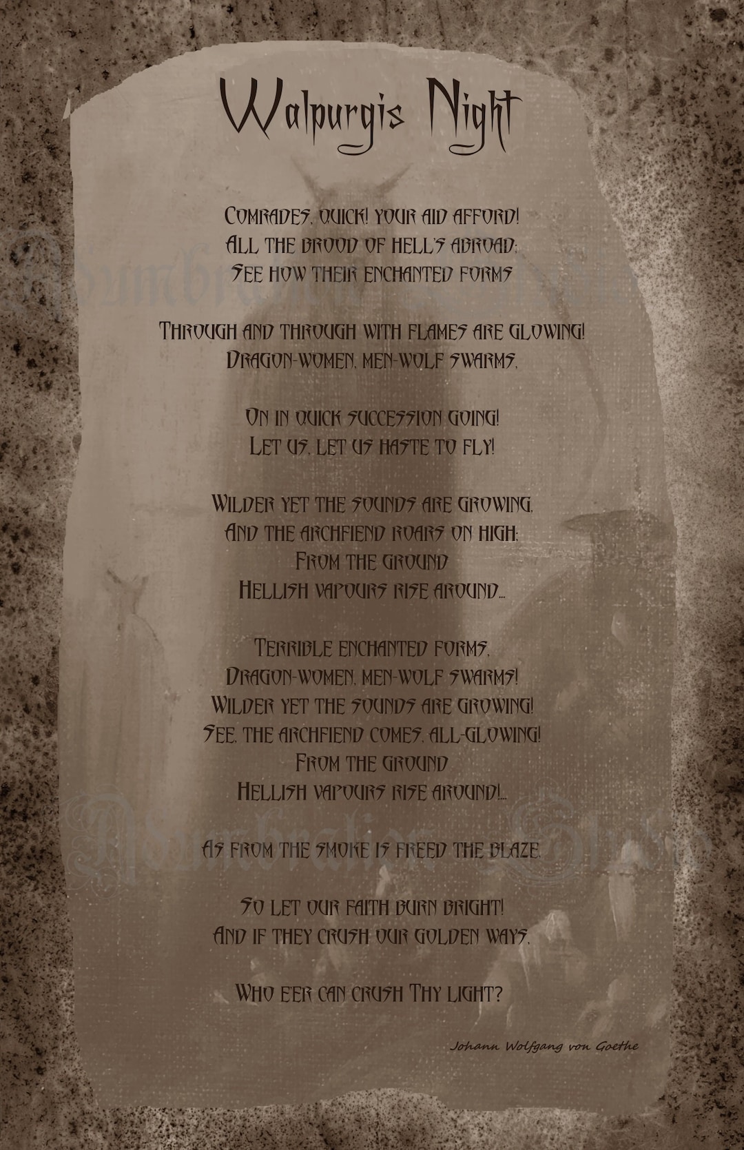 Walpurgis Night Vignette Print, Saint Walpurga's Eve, Spring Day ...