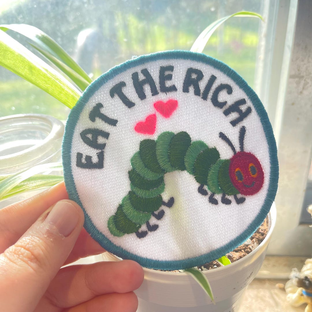 Eat the Rich Iron-on Patch, Handmade Embroidered Patch, Punk Rock ...