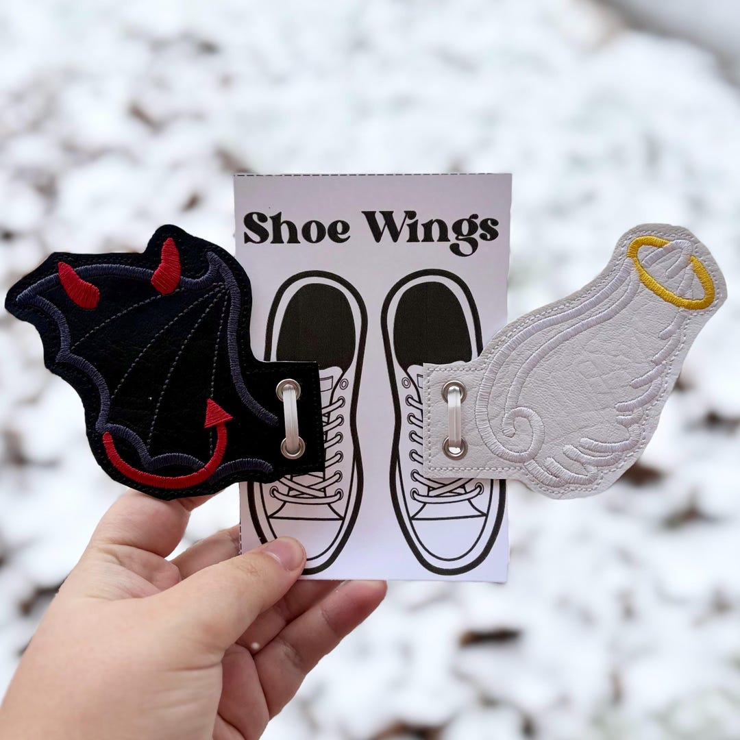 Angel Devil Shoe Wings, Embroidered Shoe Accessories, Cosplay - Etsy