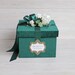 Emerald Green Velvet Wedding Card Box With White Roses - Etsy