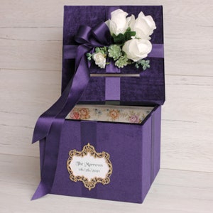 Purple Wedding Card Box, Violet Wedding Money Box, Wedding Keepsake Box ...