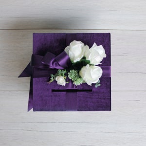 Purple Wedding Card Box, Violet Wedding Money Box, Wedding Keepsake Box ...