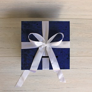 Personalized Navy Blue Velvet Wedding Card Box With Slot - Etsy