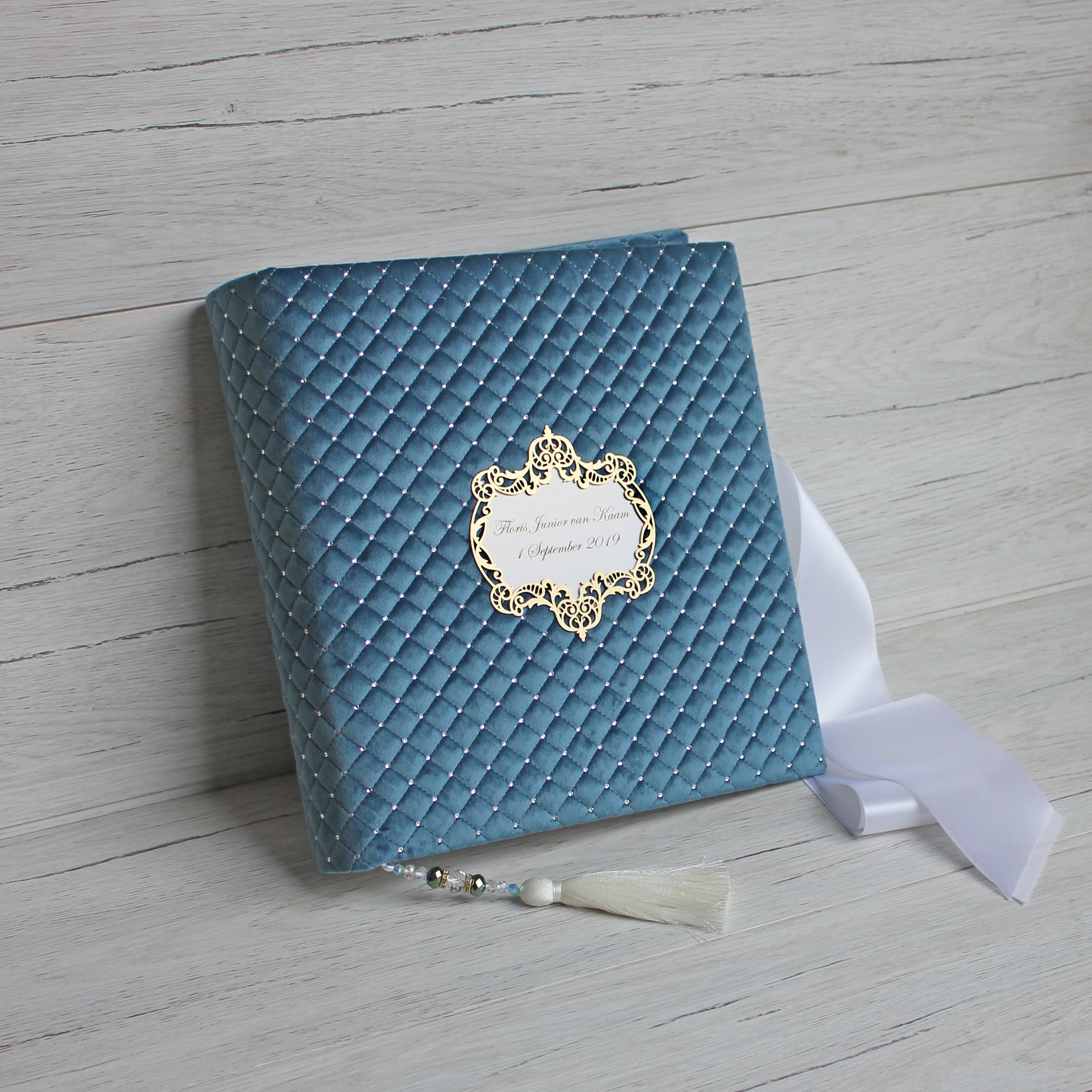Azure Blue Wedding Album for Photos Custom Wedding Guest | Etsy