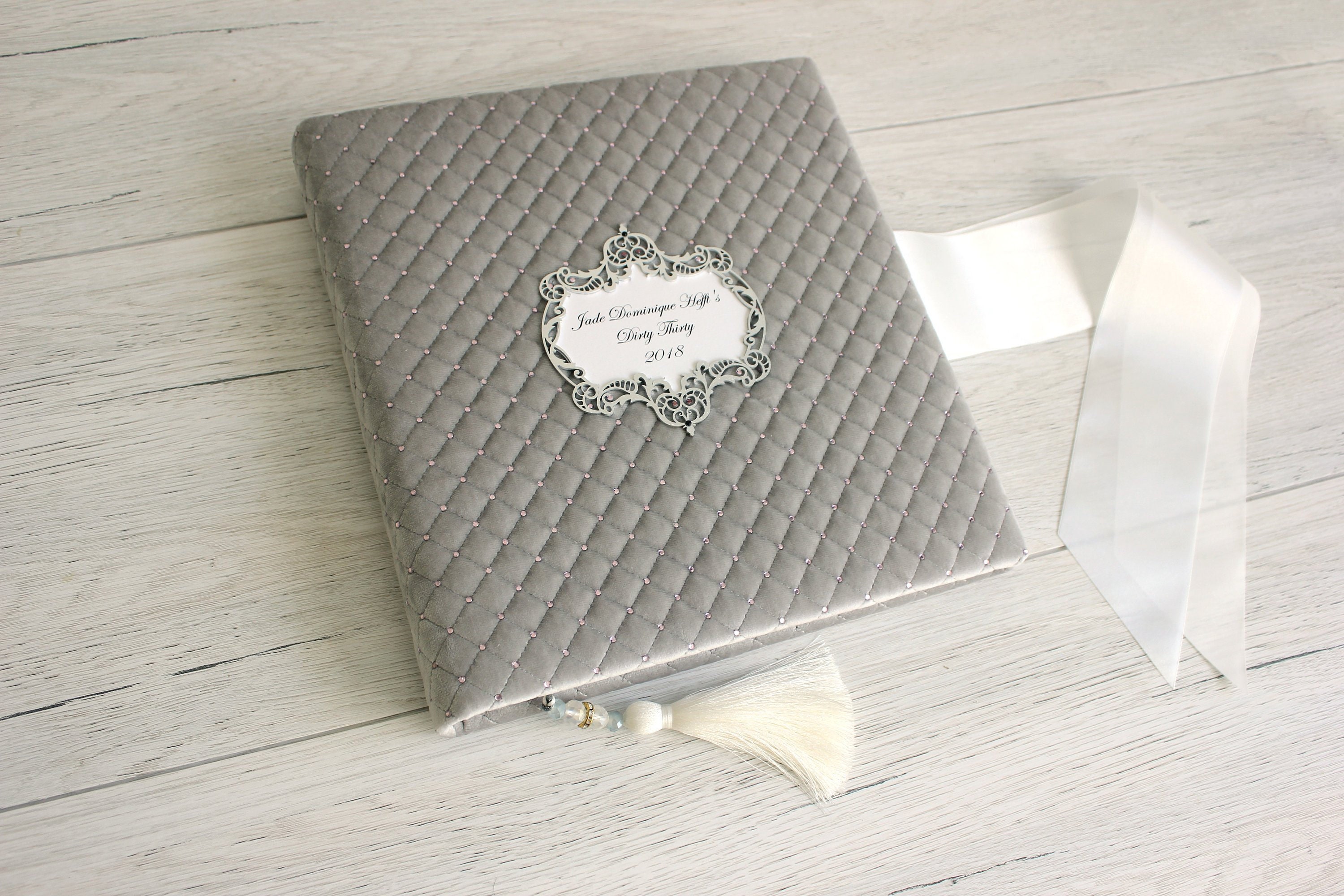 Silver Wedding Album for Photos With Burgundy Red Decorations - Etsy UK