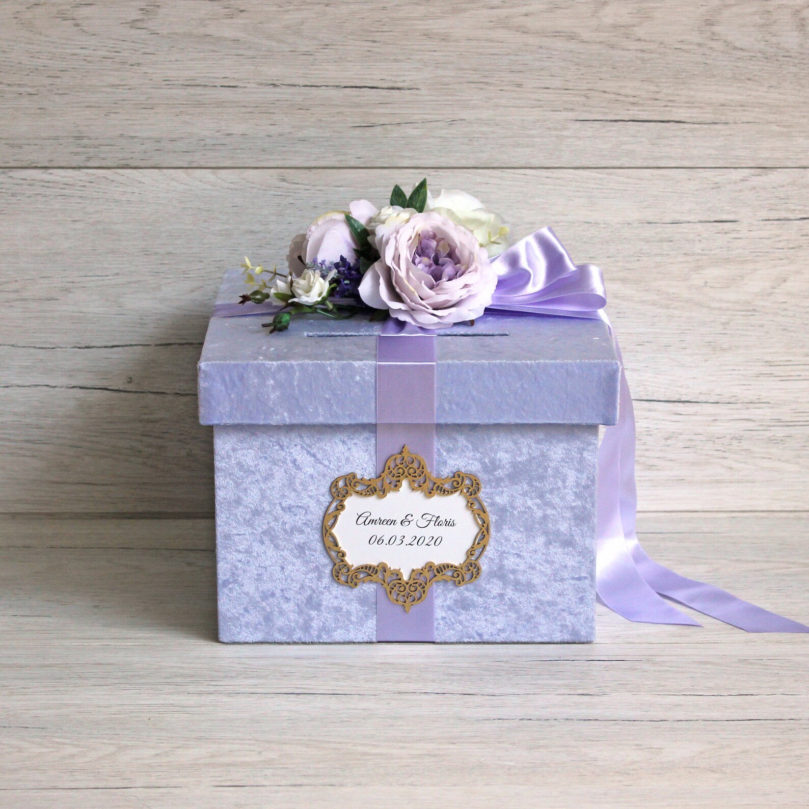 Personalized Card Box for Wedding Custom Wedding Card Holder | Etsy