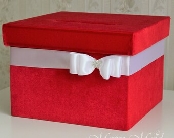 Red Wedding Card Box | Etsy