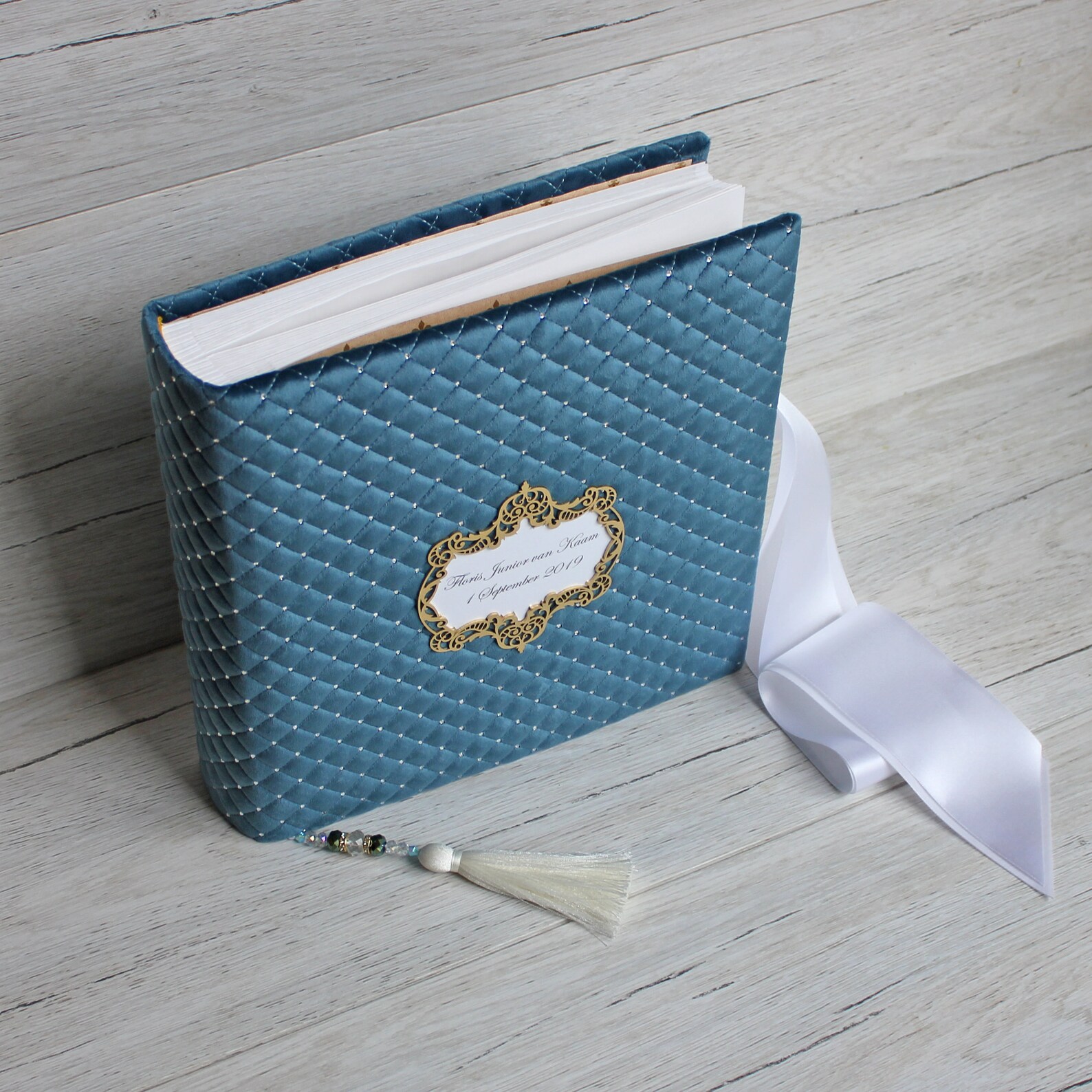Azure Blue Wedding Album for Photos Custom Wedding Guest | Etsy