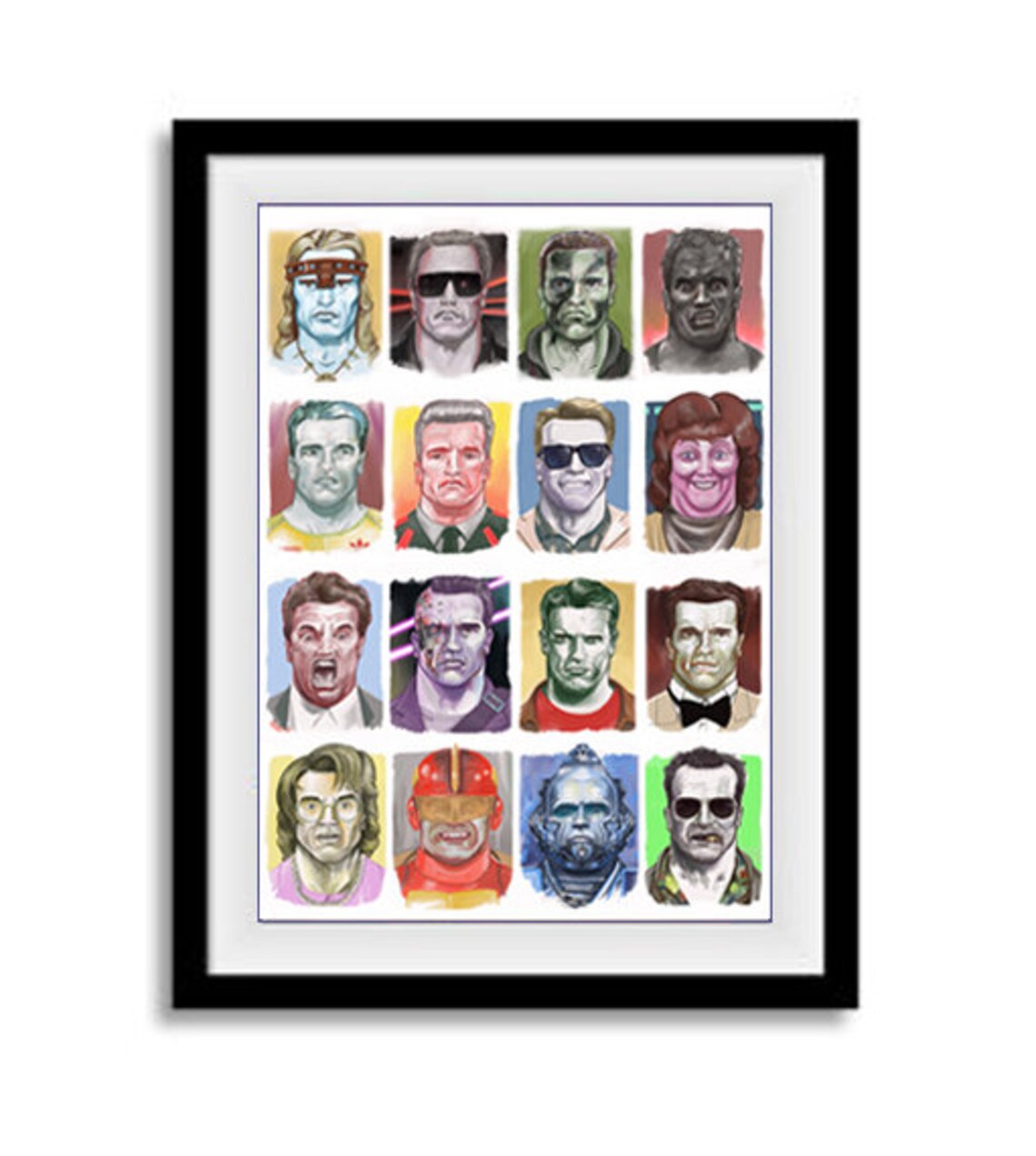 The Faces of Arnie A3 Size Wall Art Arnold Schwarzenegger - Etsy