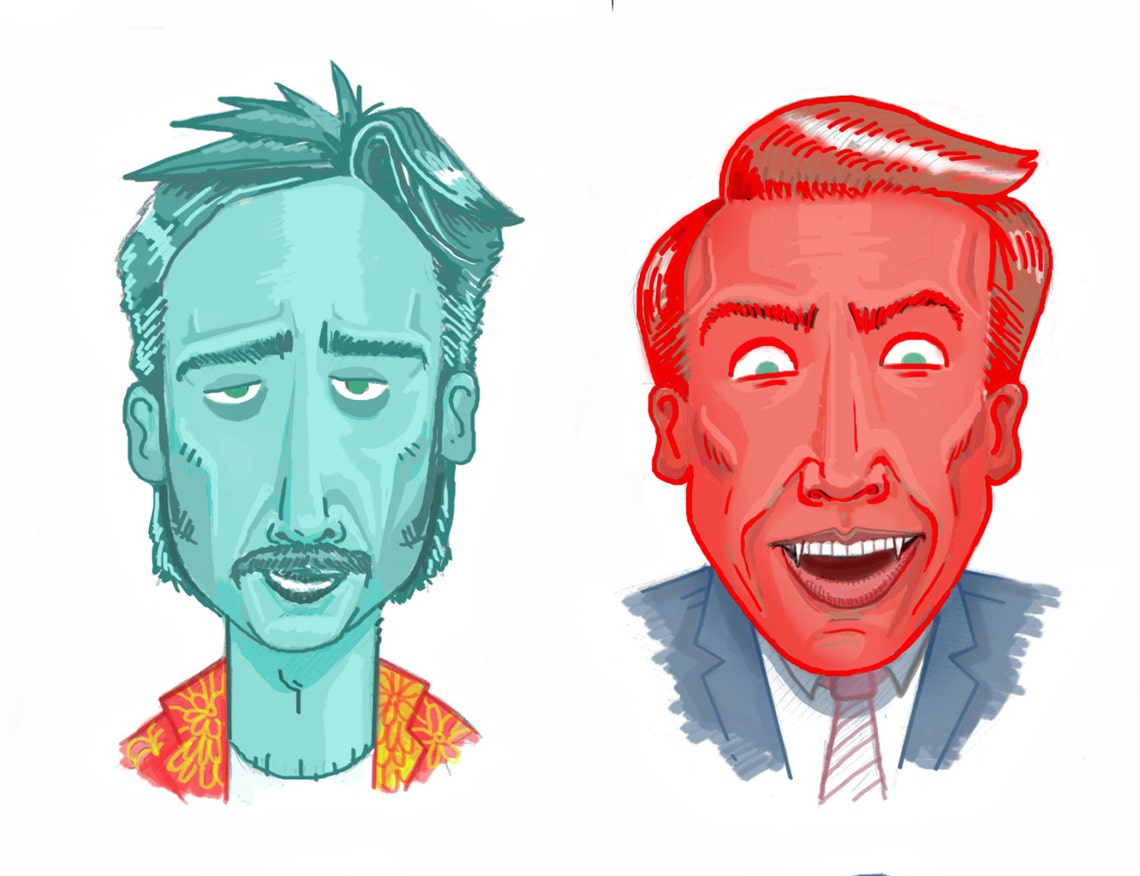 The Faces of Cage A3 Size Wall Art - Etsy