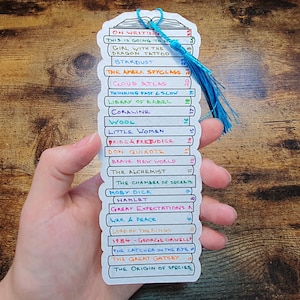 Reading Habit Tracker Bookmark Shelf With Tassel - Etsy