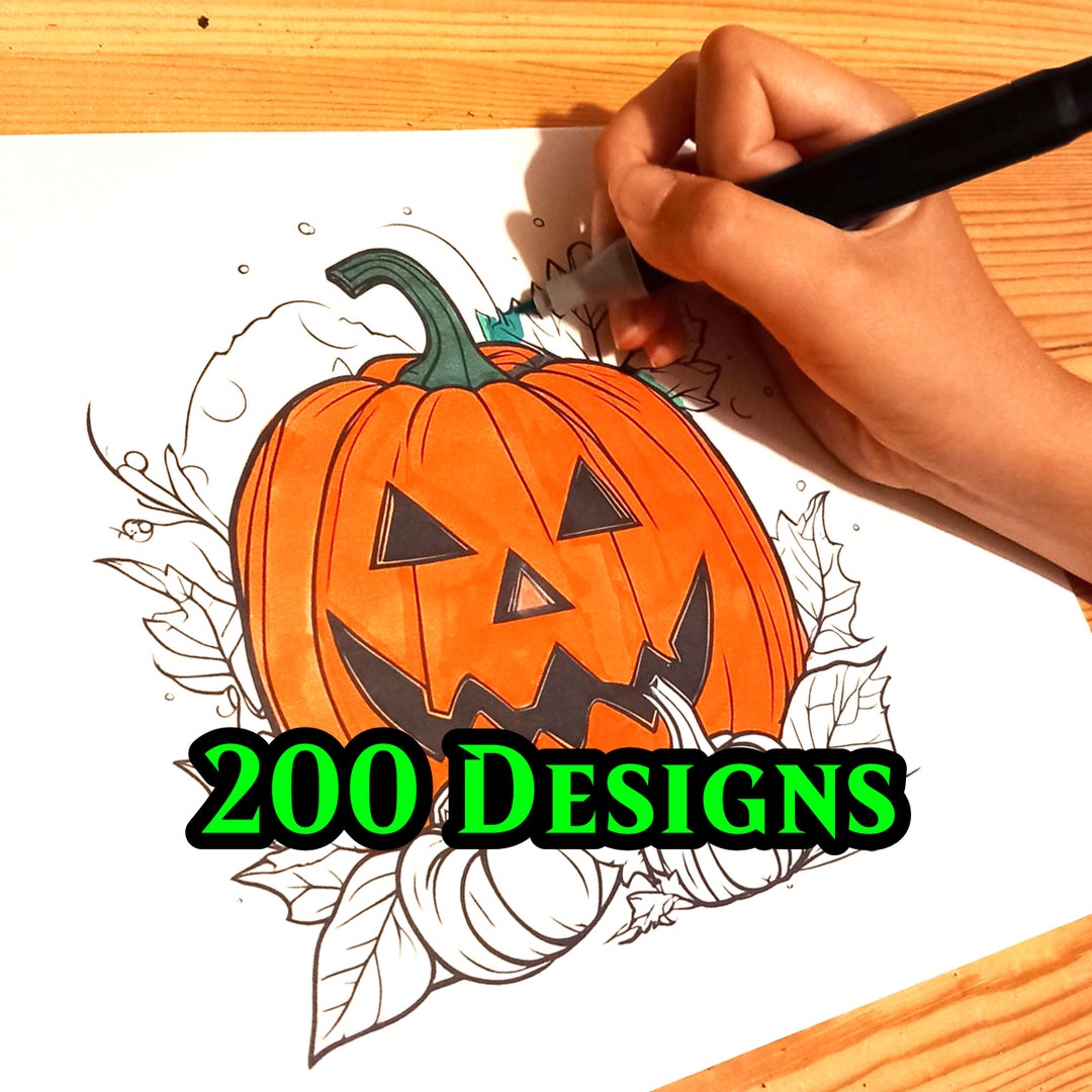 Monster Mash Coloring Pages: 200 Halloween Delights - Etsy