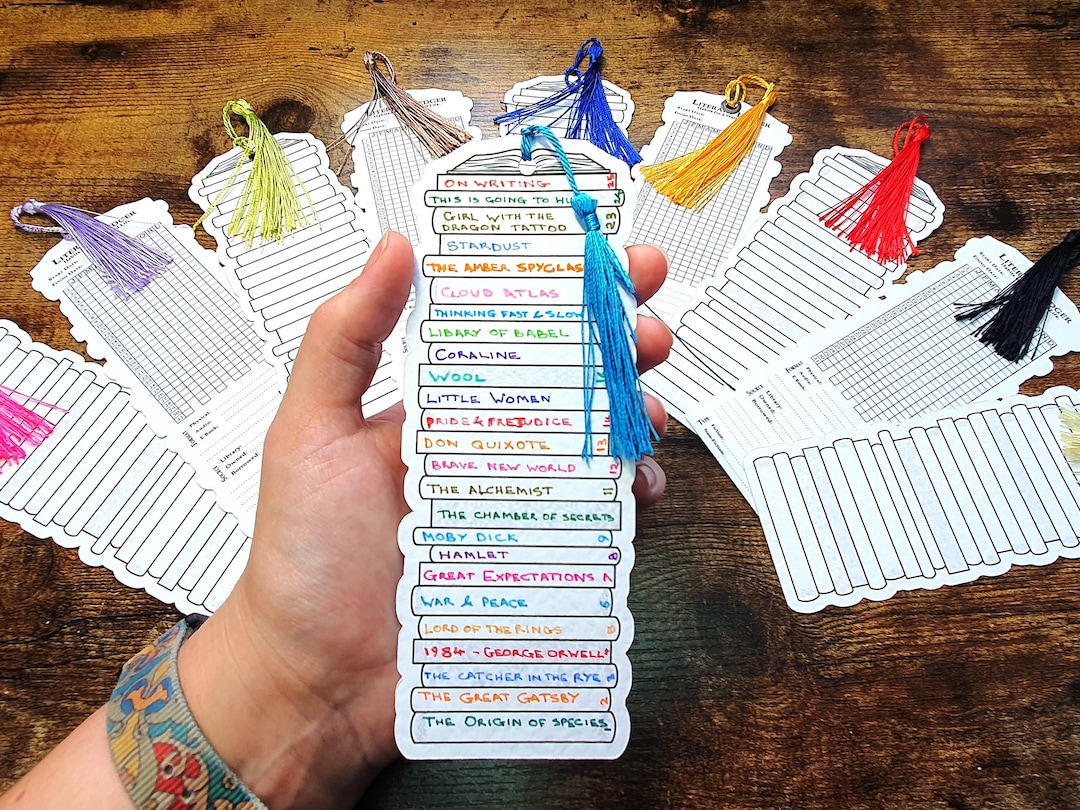 Reading Habit Tracker Bookmark Shelf With Tassel - Etsy